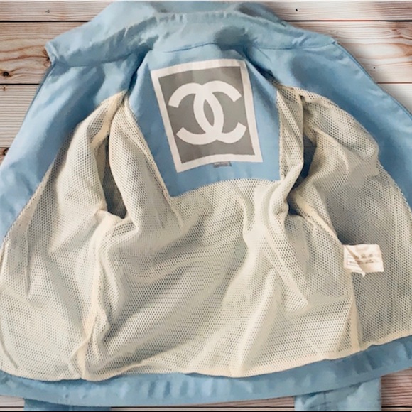 CHANEL | Jackets & Coats | Chanel Vintage Sport Line Cc Powder Blue ...